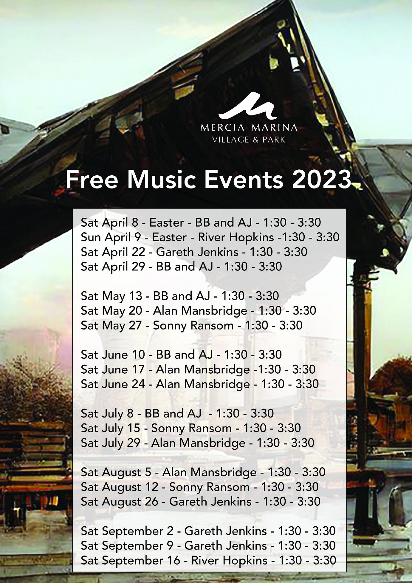 What's on guide for upcoming events | Mercia Marina, South Derbyshire